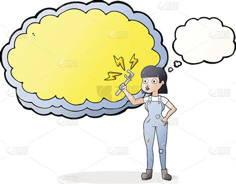思想泡泡卡通女水管工