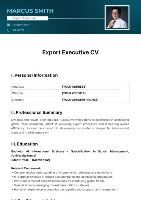 Free Executive Cv Templates To Edit Online And Download