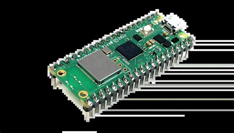 ヘッダーピンをはんだ付けしたraspberry Pi Pico W