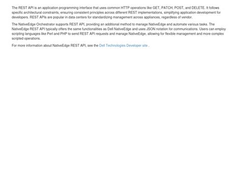 Rest Api Introduction To The Dell Nativeedge Software Platform