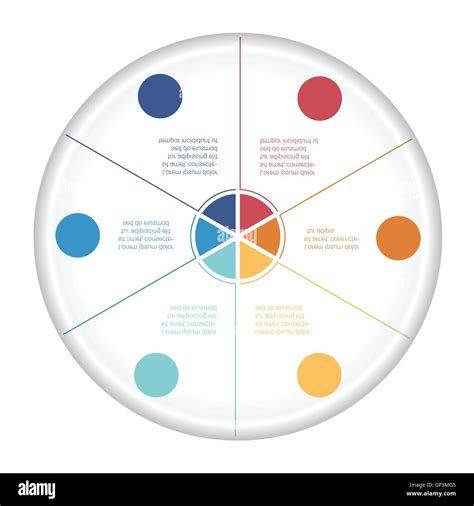Pie Chart Diagram Data 6 Options For Text Area Template Infographic With Icons And Numbered