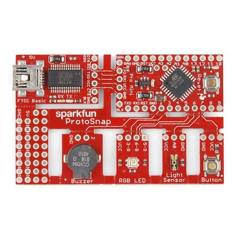 Sparkfun Protosnap Pro Mini Dev 10889 Sparkfun Electronics Light Sensors Light Sensor Mini