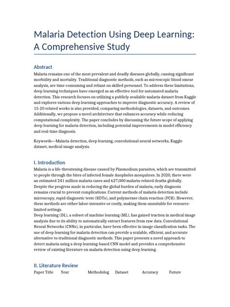 Malaria Detection Using Deep Learning Pdf Deep Learning Malaria