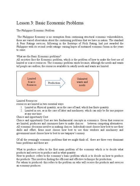 Basic Economic Problems Pdf Poverty Poverty And Homelessness