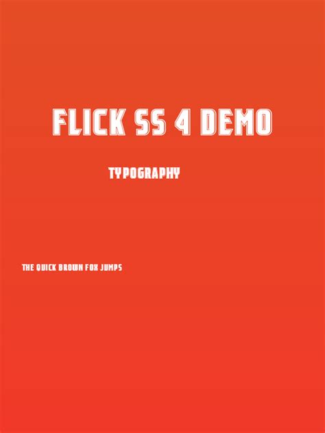 Flick Ss 4 Demo Font Free Download Ttfotf