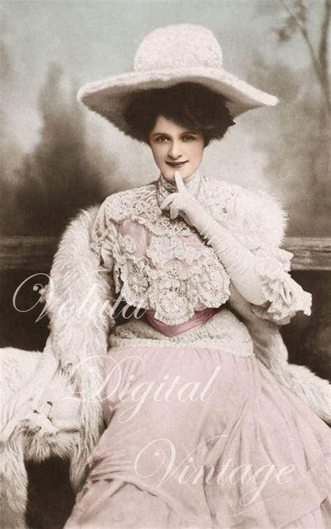Actress Billie Burke In Beautiful Dress Digital Download Edwardian Vintage Postcard Etsy