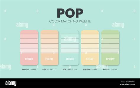 Color Palette In Pop Colour Theme Collections Color Scheme Or Colors Chart Template Color