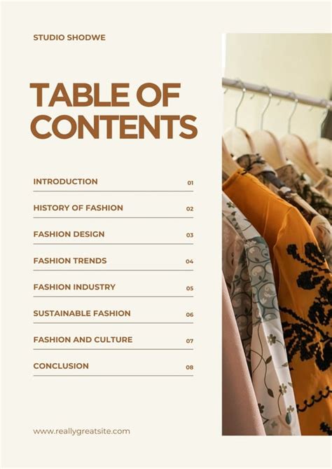 Free And Customizable Table Of Contents Templates Canva