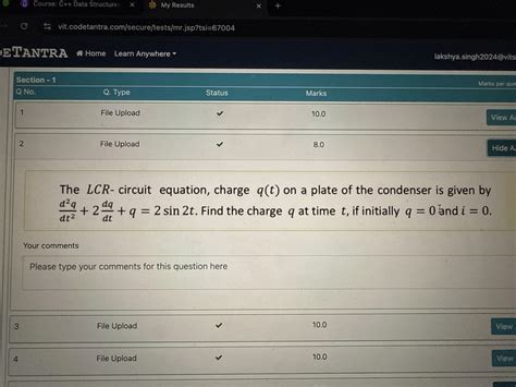 Course C Data Structures My Results Securetest