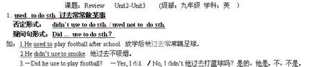 反意疑问句 ①肯定陈述句 否定提问如：you Used To Be Short Didnt You Lily Will Go To China Wont She Lily Is A