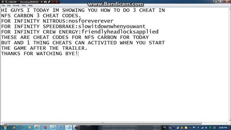 Nfs Carbon Cheats Pc