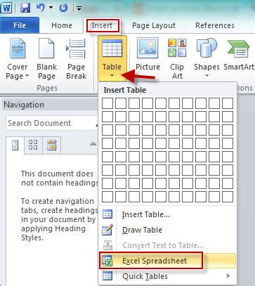 How To Insert Excel Spreadsheet Into Word Document
