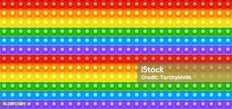 다채로운 실리콘 안티 스트레스 팝 장난감 질감 패턴 아이들을위한 트렌디 한 감각 게임 밝은 색상의 터지는 거품무지개 푸시 팝 만지작 장난감 벡터 일러스트레이션 다중 색상에