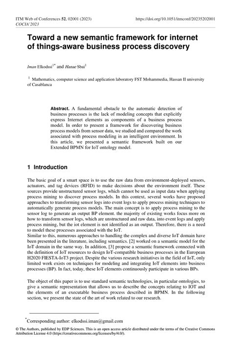 Pdf Toward A New Semantic Framework For Internet Of Things Aware