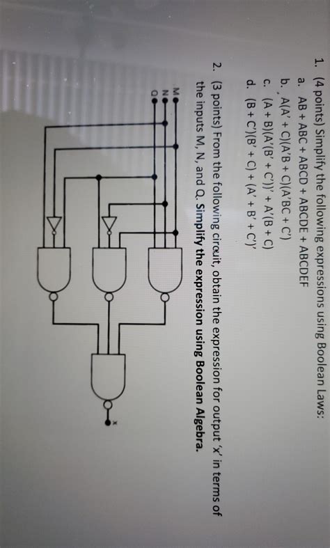 solved 1 4 points simplify the following expressions