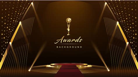 골든 스테이지는 로얄 어워드 그래픽 배경을 집중 조명합니다 조명 우아한 빛 현대 템플릿입니다 점선 럭셔리 프리미엄 기업 템플릿입니다 고급스러운 스피드 라인 추상 트로피