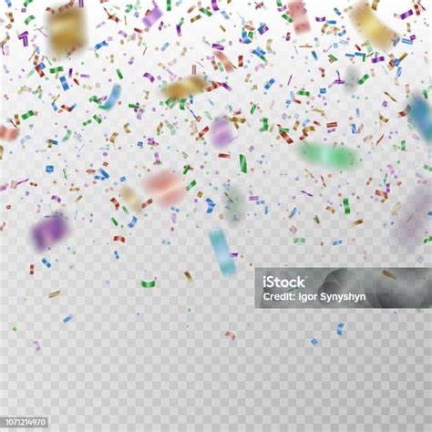 컬러 반짝이 색종이 벡터입니다 카니발 축제 종이 틴 셀 질감 배경에 고립 파티 콘 페티 금 금속에 대한 스톡 벡터 아트 및 기타 이미지 금 금속 기념일 날기 Istock