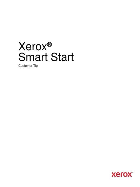 Xerox Smart Start Customer Tip V1 4 Pdf Printer Computing Installation Computer Programs