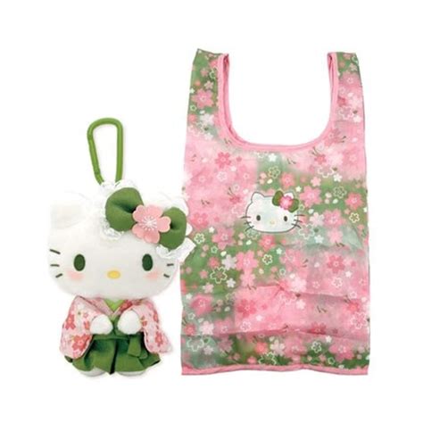 Hello Kitty Matcha Kimono Plush Foldable Eco Bag 1 Count 0