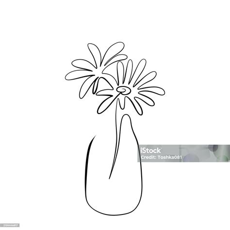 연속적인 선 그리기 꽃병에 데이지 라인 아트 연속 선화 벡터 미니멀리스트 0명에 대한 스톡 벡터 아트 및 기타 이미지 0명 개념과 주제 공휴일 Istock