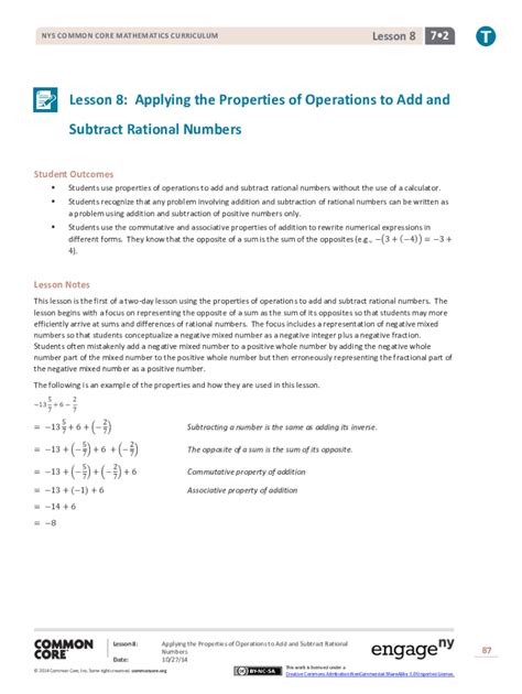 Fillable Online Applying The Properties Of Operations To Add And Subtract Fax Email Print
