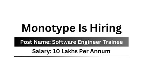 Monotype Is Hiring Work From Office Software Engineer Trainee Apply Now Amir Sohel