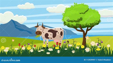 Cow Eating Grass Cartoons Illustrations And Vector Stock Images 814533