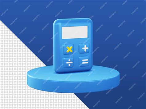 3d 만화는 Ui Ux 웹 모바일 앱 소셜 미디어 디자인을 위한 연단이 있는 광택 계산기 아이콘을 렌더링합니다 프리미엄