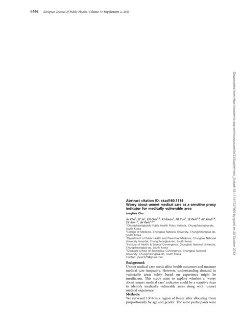 Pdf Worry About Unmet Medical Care As A Sensitive Proxy Indicator For Medically Vulnerable Area