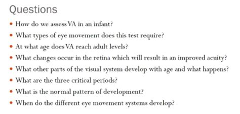 Visual Development Flashcards Quizlet