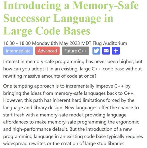 Cnow On Linkedin Cnow 2023 Preview John Mccall Introducing A Memory Safe Successor