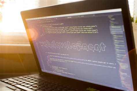 Web Development Phrase Ascii Art Inside Real Html Code Stock Image