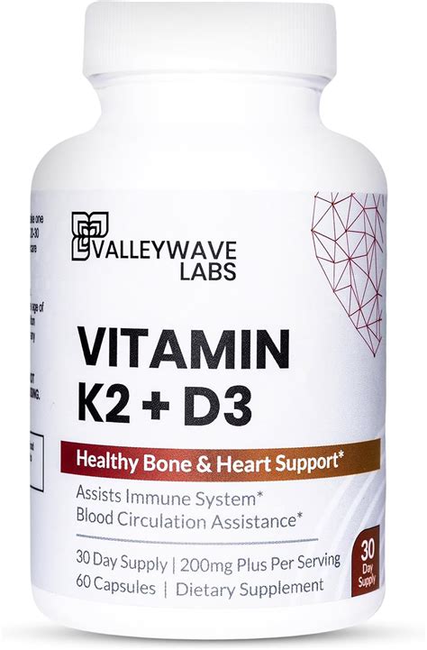 Valleywave Labs Vitamin D3 K2 Capsules 2 In 1 Vitamin K2