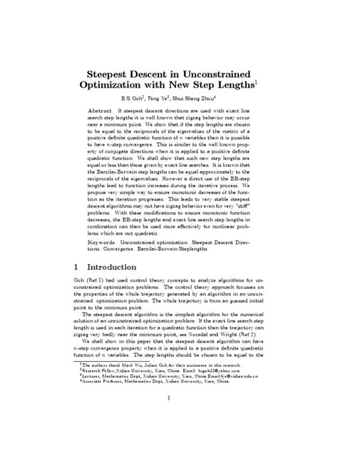 Steepest Descent In Unconstrained Optimization Pdf Eigenvalues And Eigenvectors