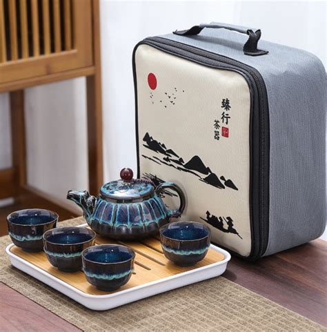 Китайський сервіз набір для чайної церемонії в чохлі на 4 персони фарфор Laomars