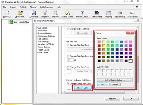 How Do I Change The Text Color In A Quiz