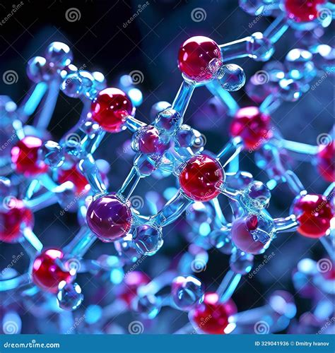 Molecular Structures Holographic Displays Of Complex Moleculs L Stock Illustration