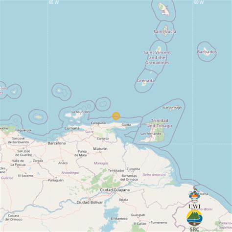 Uwi Seismic Research Centre Uwi Src Automatic Earthquake Location Date And Time 2023 05 24