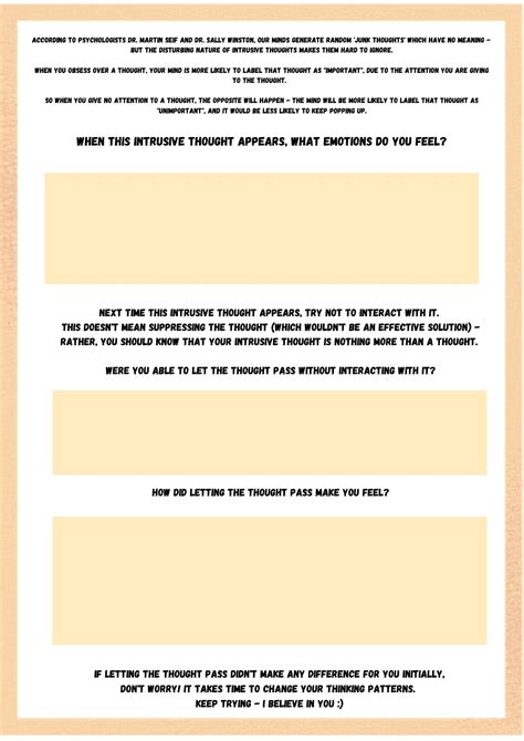 Cbt For Ocd Worksheets Planner Hexagon