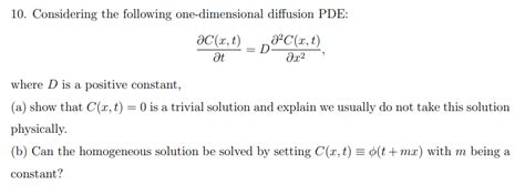 Solved Considering The Following One Dimensional Diffusion