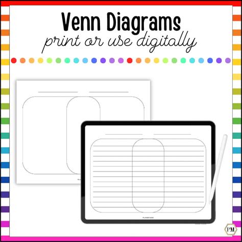 Lined Venn Diagram Blank Venn Diagram With Lines Rectangular Venn Diagram