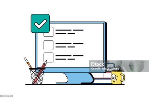 플랫 웹 디자인에서 사람들 장면이 있는 온라인 설문 조사 개념입니다 디지털 설문지 체크리스트의 사용자 경험 및 고객 피드백 소셜