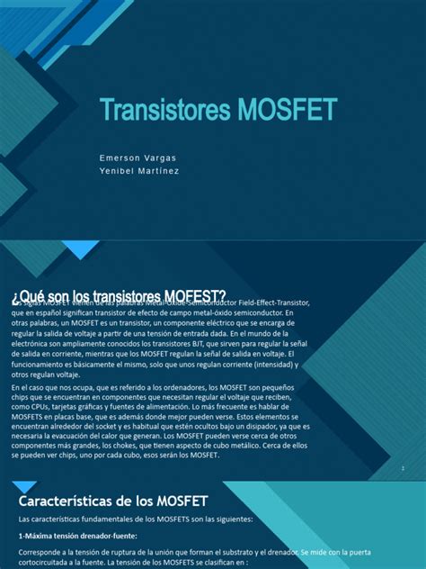Transistores Mosfet Pdf Mosfet Transistor