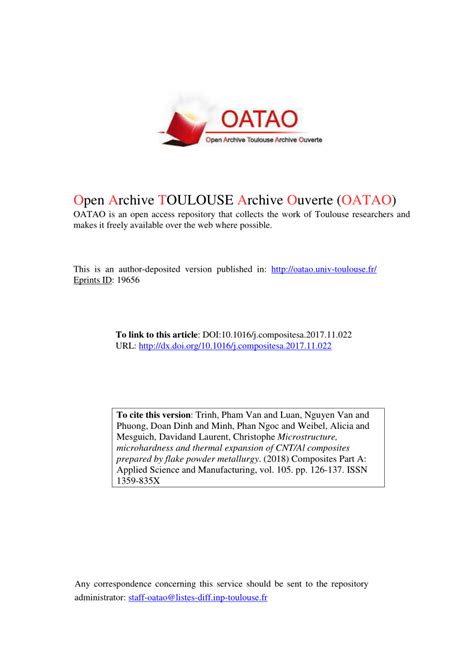 Pdf Microstructure Microhardness And Thermal Expansion Of Cnt Al