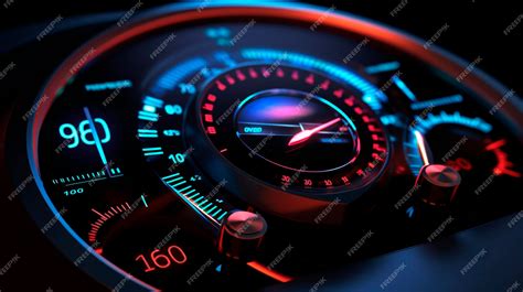 Premium Photo Futuristic Digital Speedometer Generative Ai