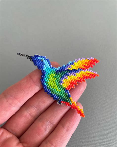 Brick Stitch Bead Patterns On Instagram This Hummingbird Combines All
