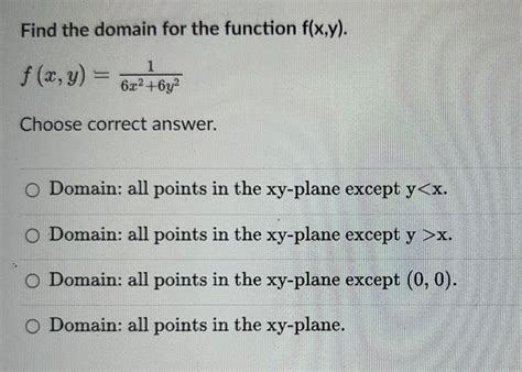 Solved Find The Domain For The Function Chegg
