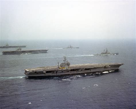 Uss Carl Vinson Cvn 70 Foreground Uss Dwight D Eisenhower Cvn 69