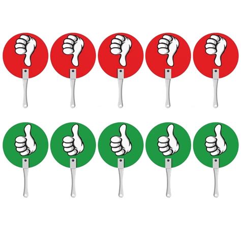 Love 10 Pcs Thumb Up Thumb Down Classroom Voting Paddle Yes Or