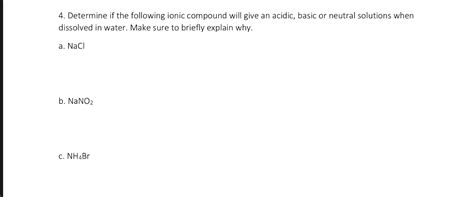 Solved Determine If The Following Ionic Compound Will Chegg
